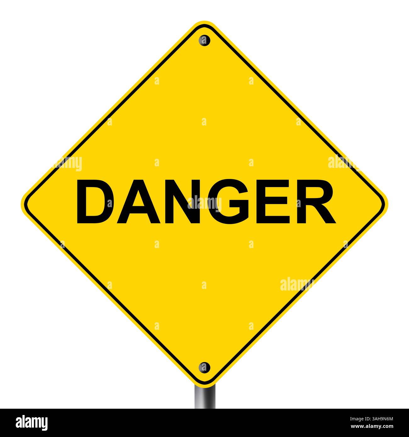 Yellow danger sign with clipping path Stock Photo - Alamy