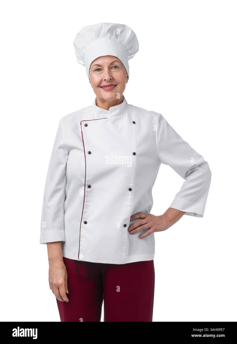 Portrait of professional pastry chef on white background Stock Photo ...