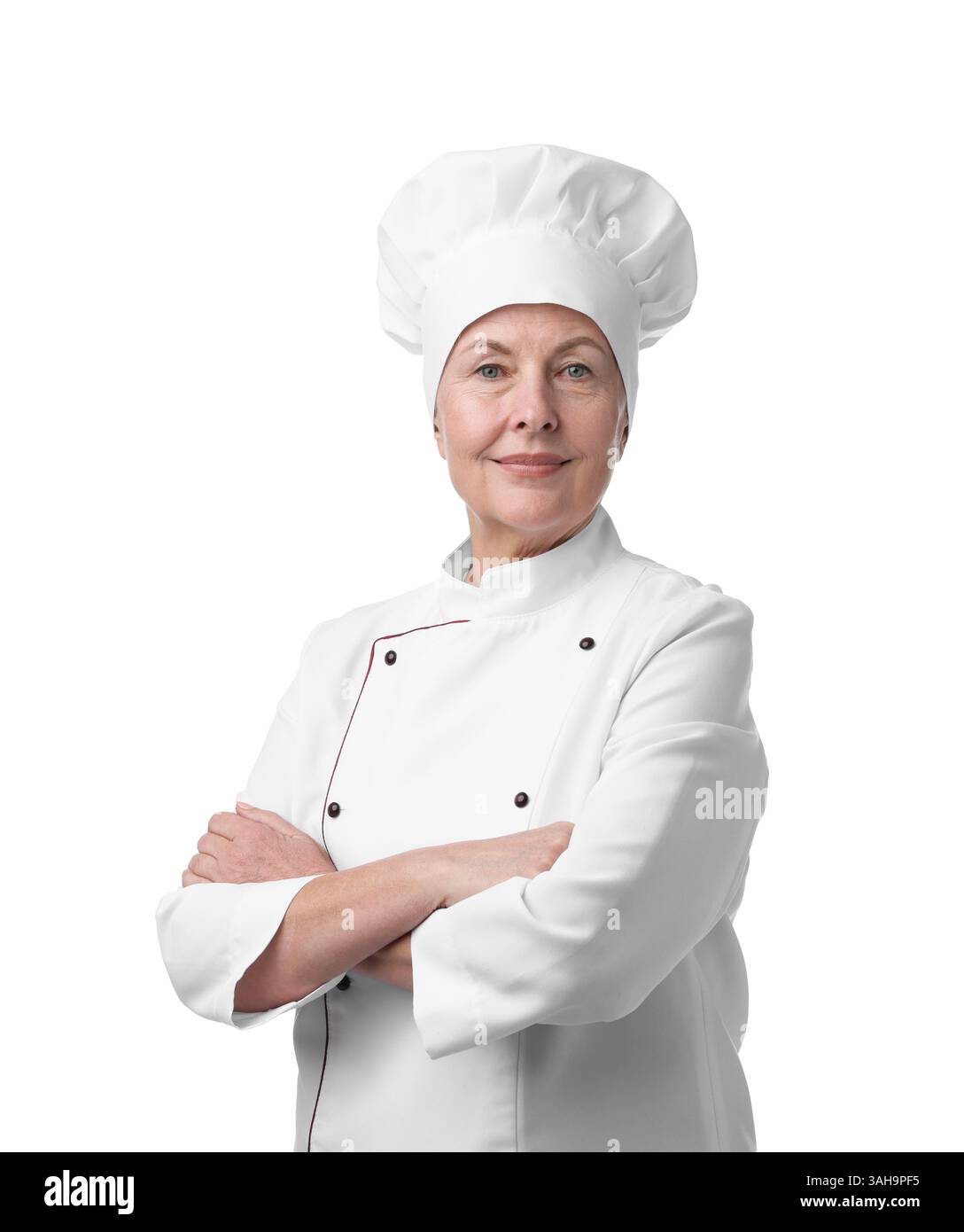Portrait of professional pastry chef on white background Stock Photo ...