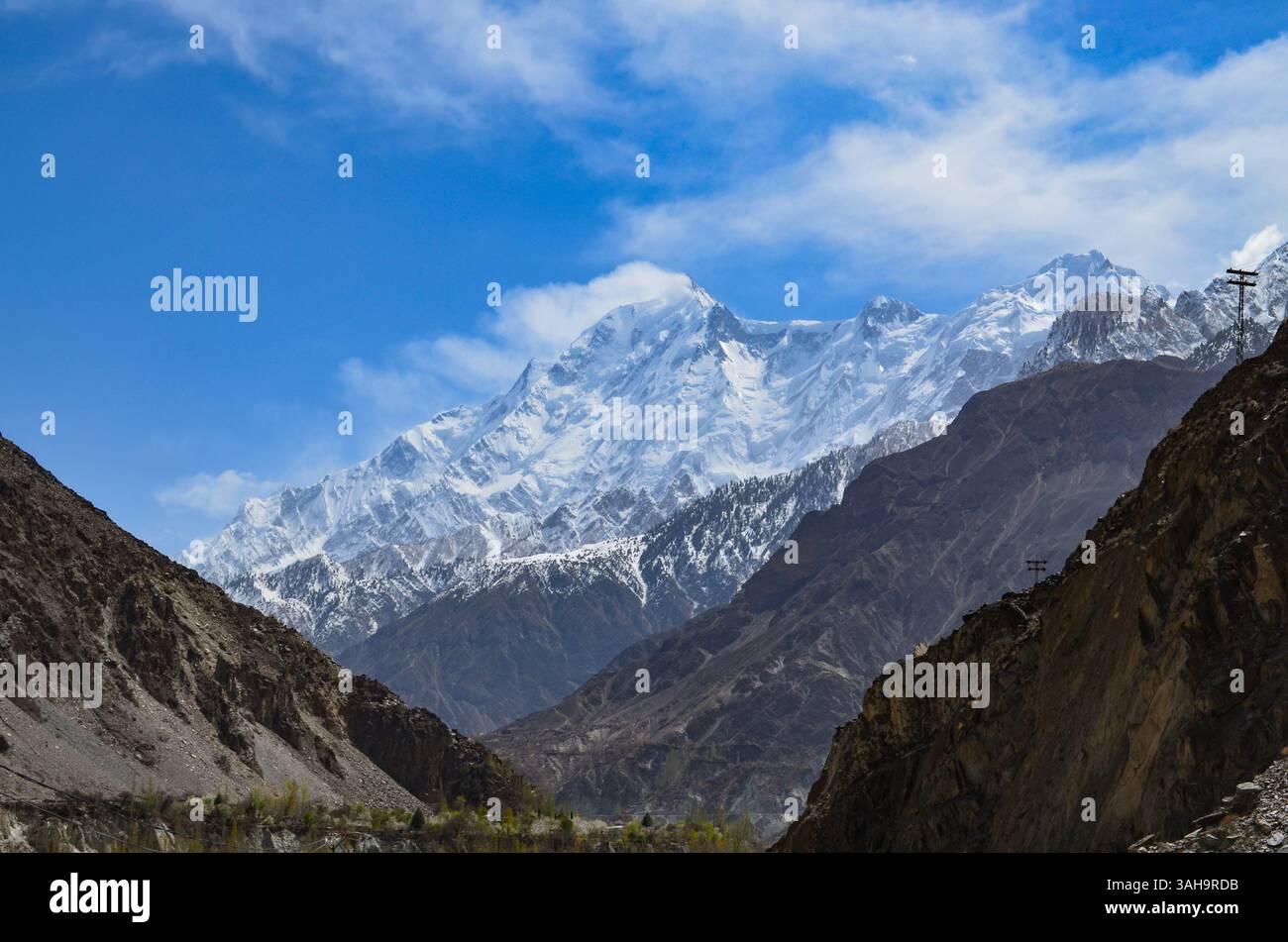 Majestic Rakaposhi Peak in Nagar Valley, Gilgit-Baltistan, Pakistan Stock Photo - Alamy