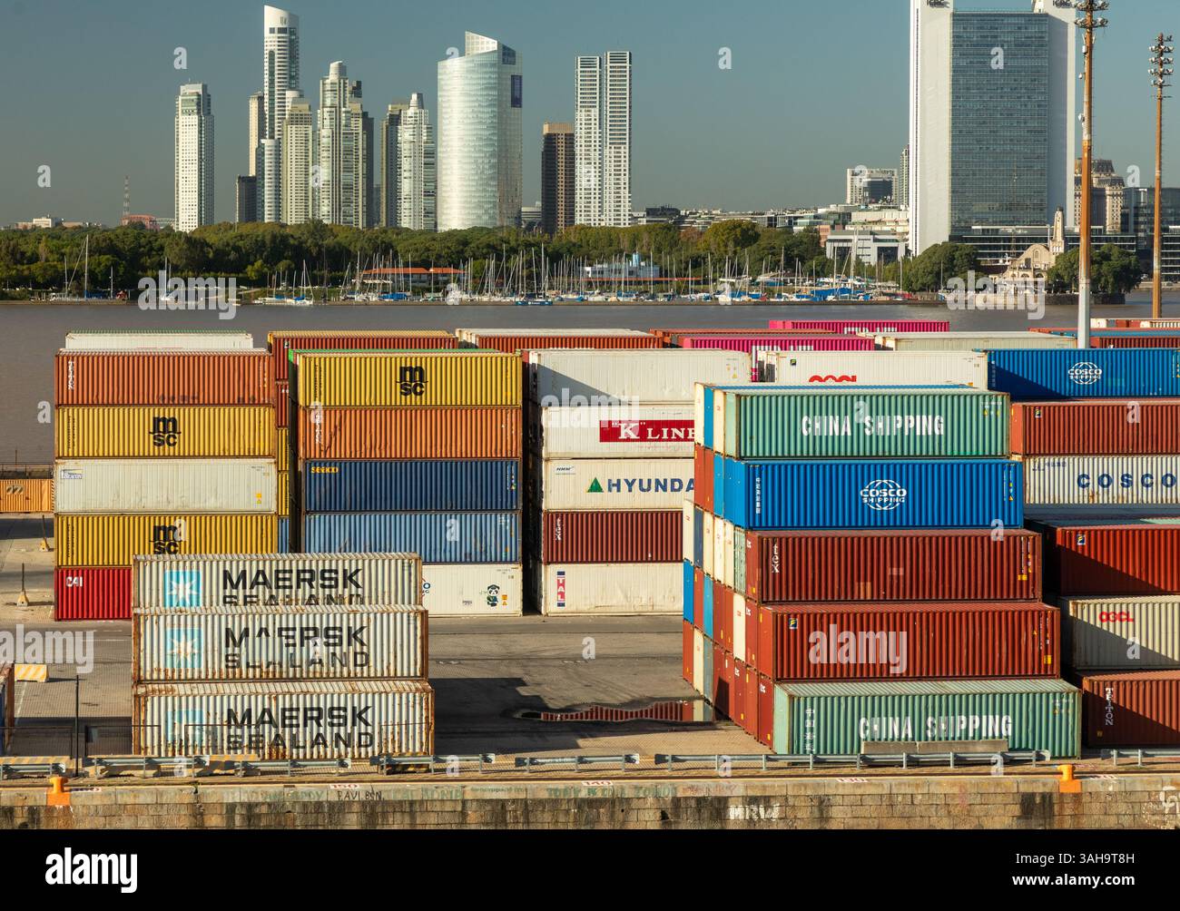 Shipping containers, many carrying goods from China, are seen at the ...