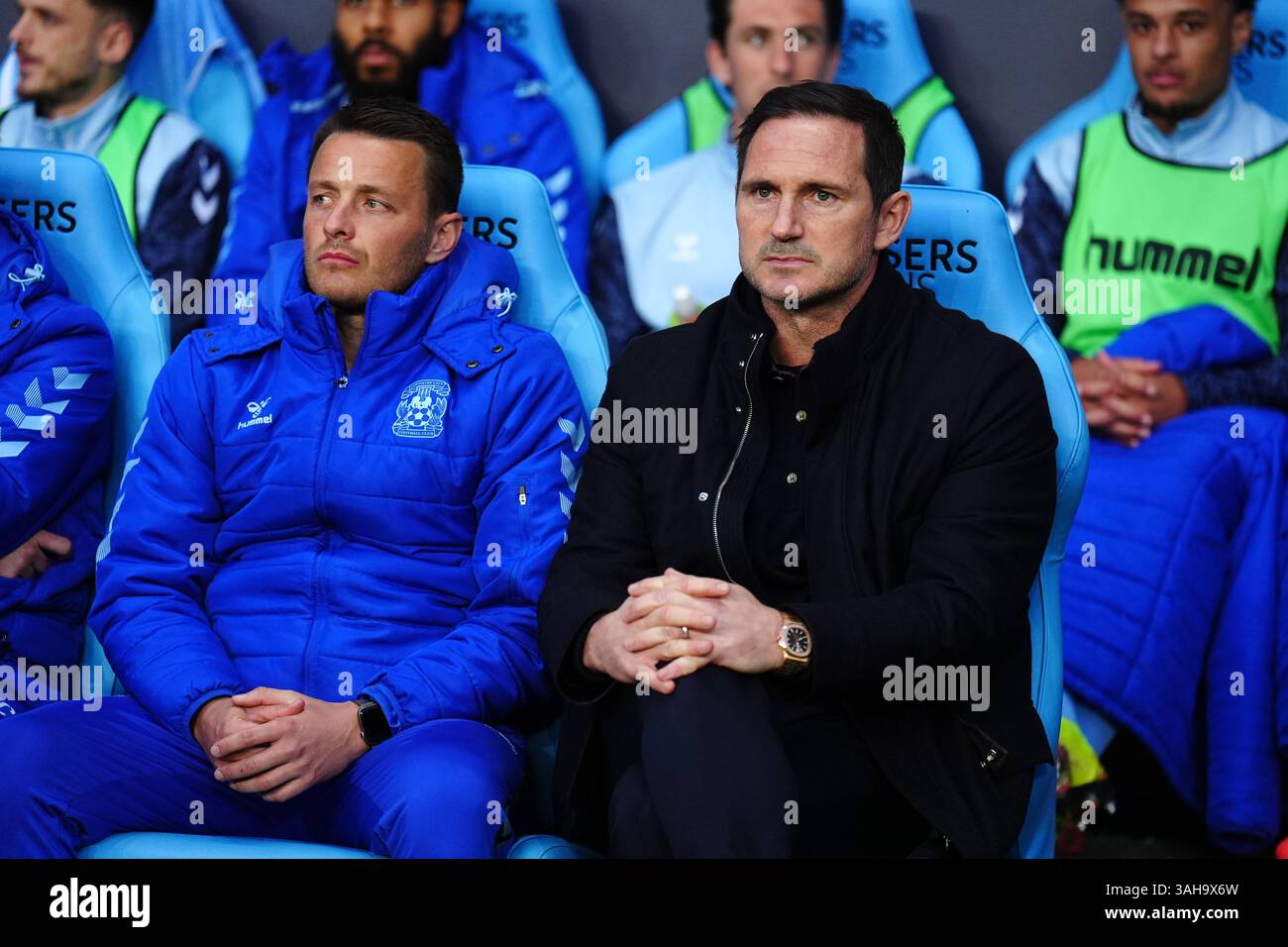 Coventry City head coach Frank Lampard (right) with assistant Joe ...