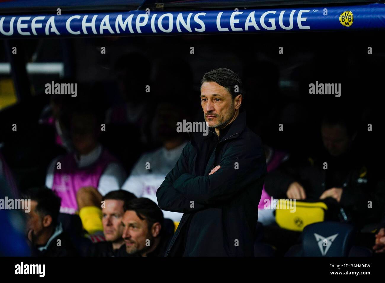 Barcelona, Spain. 09th Apr, 2025. Borussia Dortmund head coach Niko Kovac during the UEFA ...