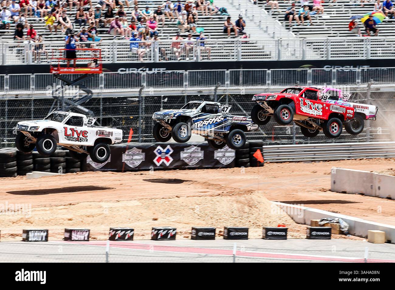 June 7, 2015 - Austin, Texas, U.S - Off road truck racing competitors ...