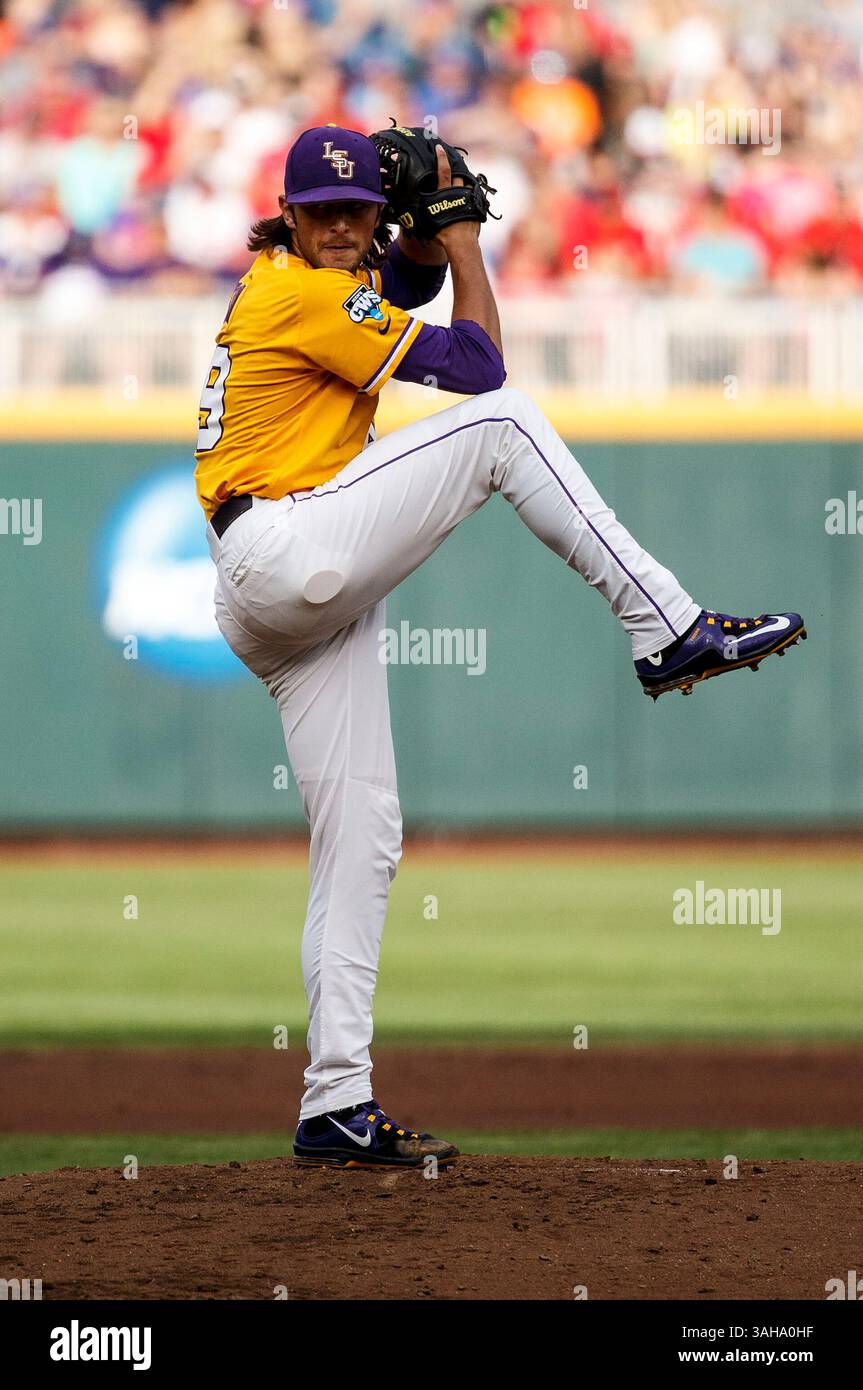 June 18, 2015: LSU starting pitcher Zac Person #49 in 1st inning action ...