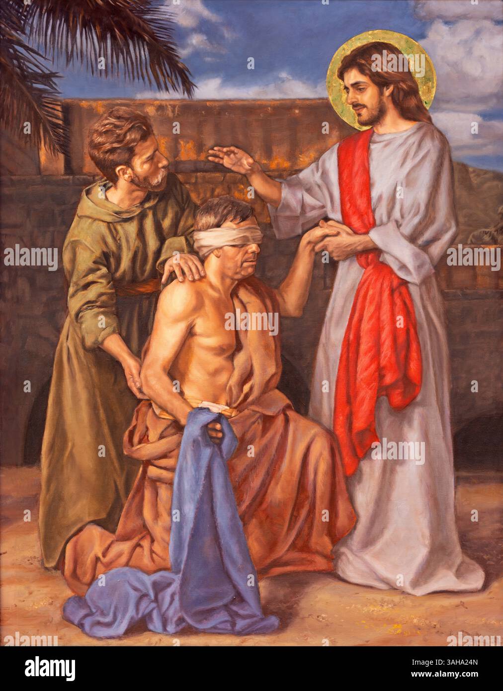 FLORENCE, ITALY - MARCH 21, 2025: The painting of Healing the man blind ...