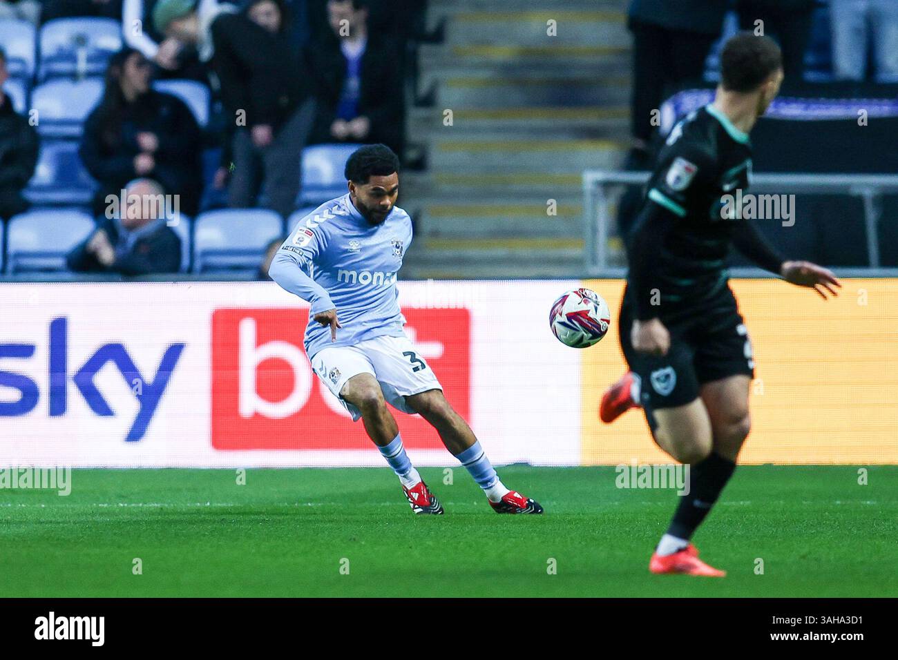 #3, Jay Dasilva of Coventry City in defensive action during the Sky Bet ...