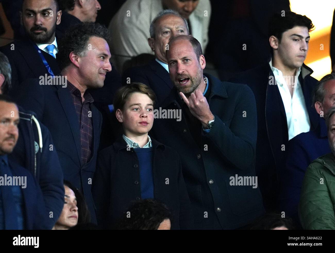 The Prince of Wales and Prince George in the stands during the UEFA ...