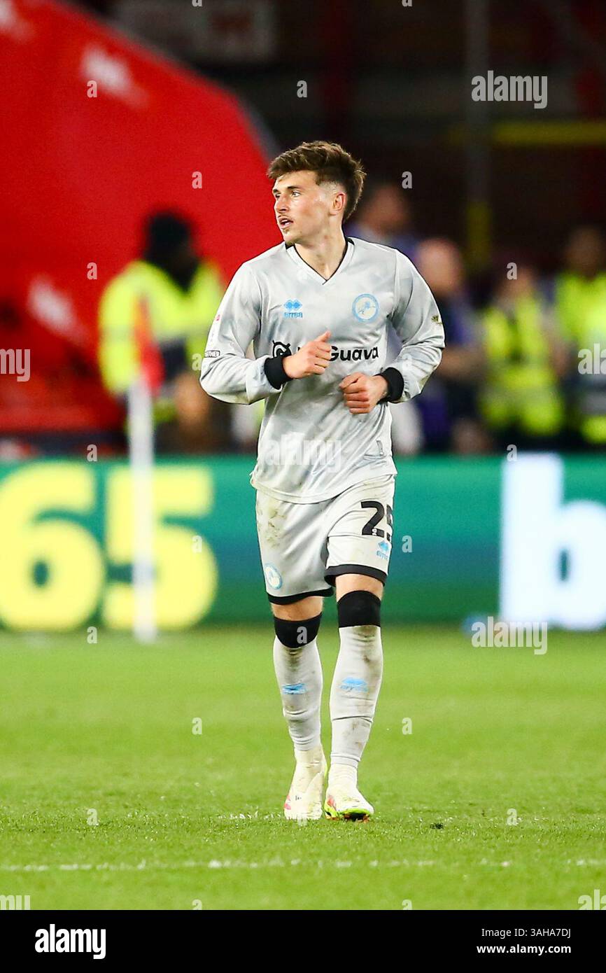Bramall Lane, Sheffield, England - 8th April 2025 Luke Cundle (25) of ...