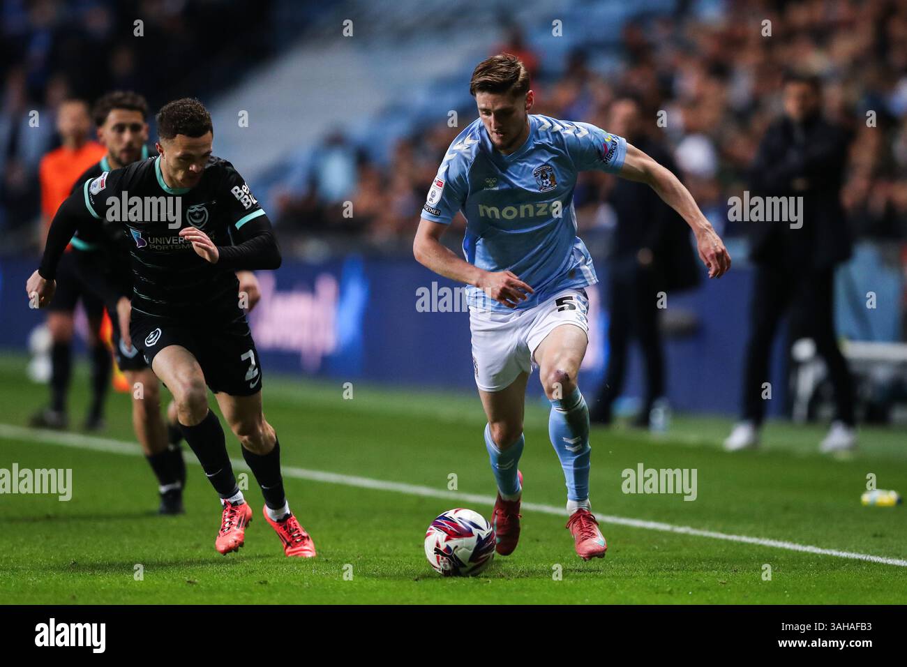 Jack Rudoni of Coventry City breaks with the ball during the Sky Bet ...