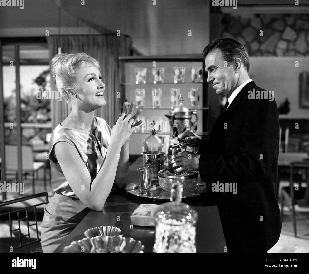 Julie Newmar, James Mason, on-set of the film, "The Marriage-Go-Round ...