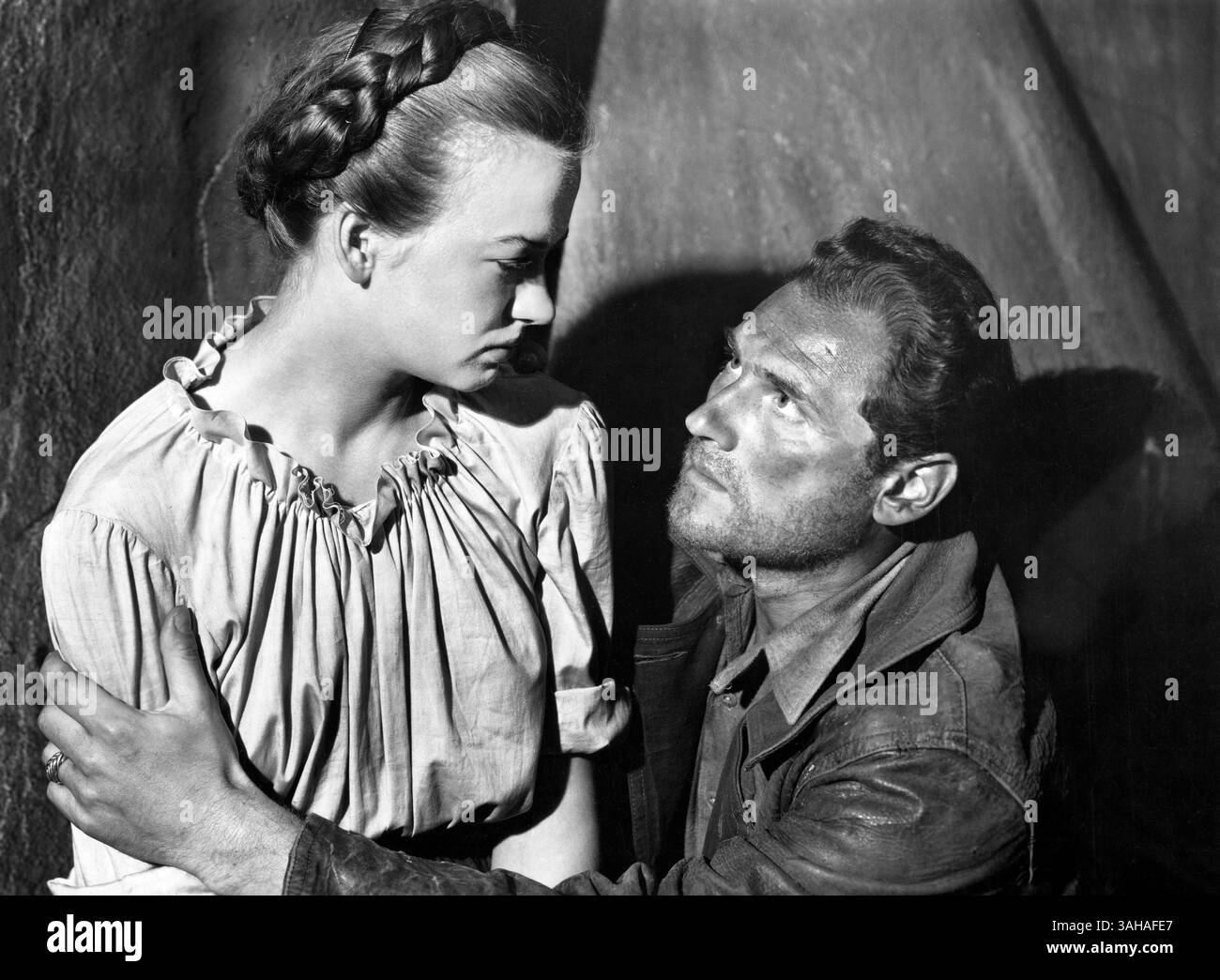 Osa Massen, Herbert Rudley, on-set of the film, "The Master Race", RKO ...