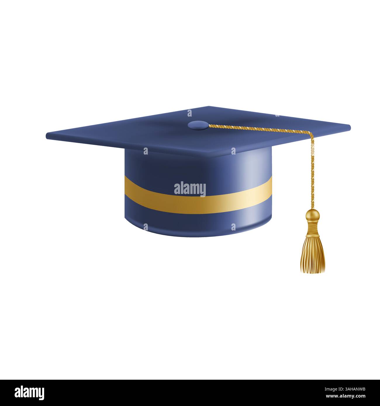 Realistic Blue graduate cap. 3D Graduation Doctoral hat Stock Vector ...