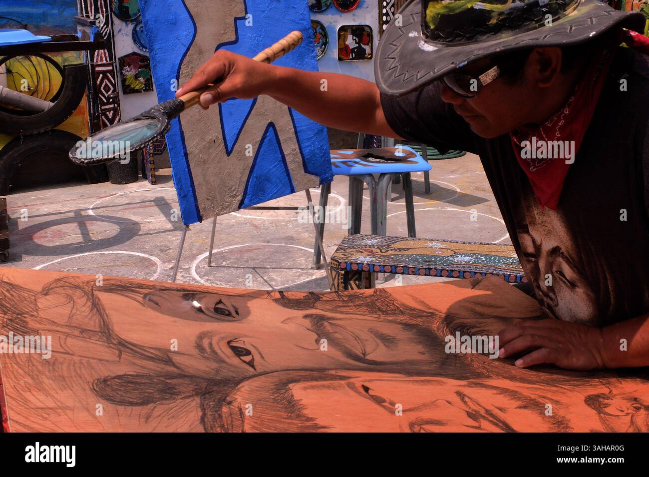 April 30, 2015 - Solar painting of Iconic World Boxing champion Manny ...