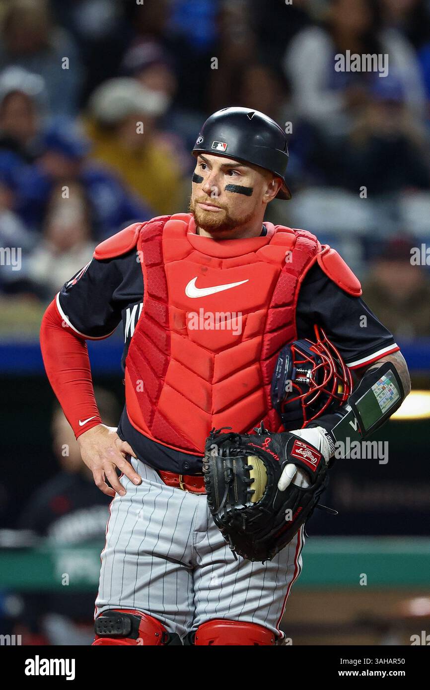 April 7, 2025: Minnesota Twins catcher Christian Vazquez (8) during an ...