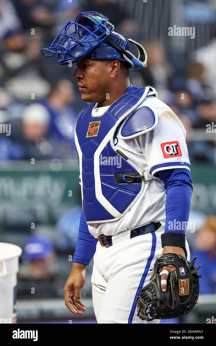 Kansas City, MO, USA. 7th Apr, 2025. Kansas City Royals catcher ...