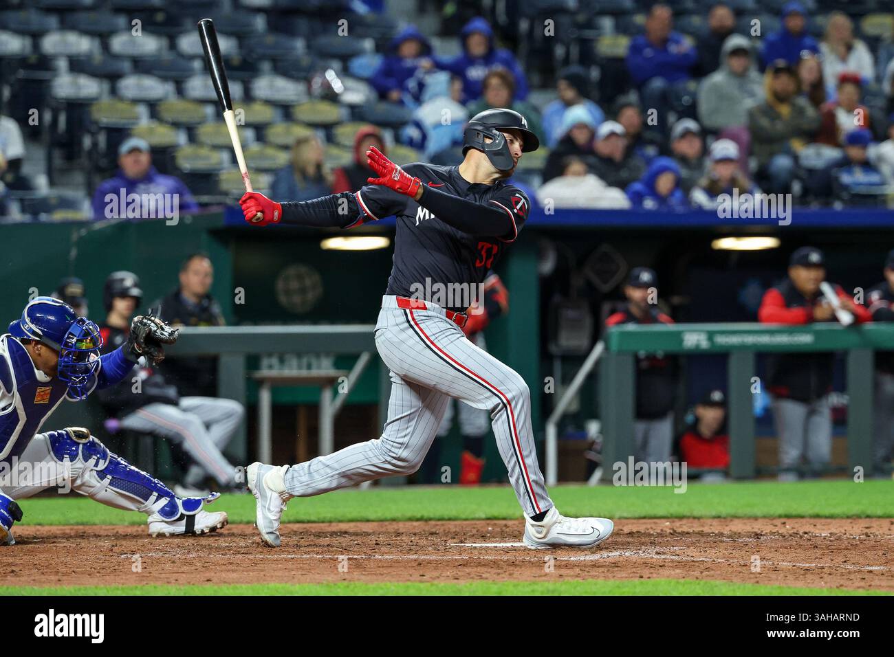 Kansas City, MO, USA. 7th Apr, 2025. Minnesota Twins outfielder Matt ...