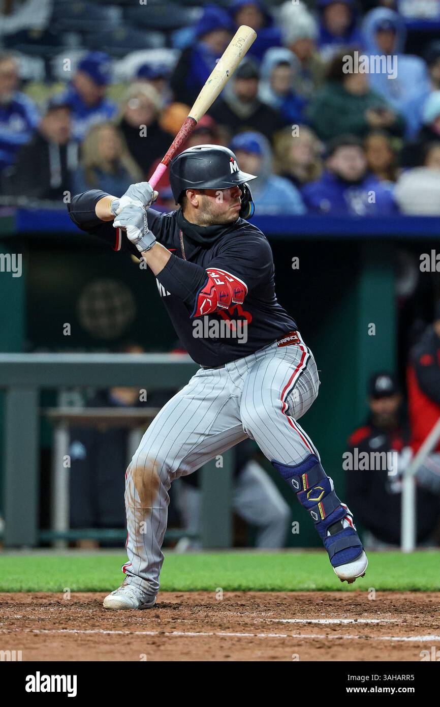 April 7, 2025: Minnesota Twins first baseman Ty France (13) bats ...