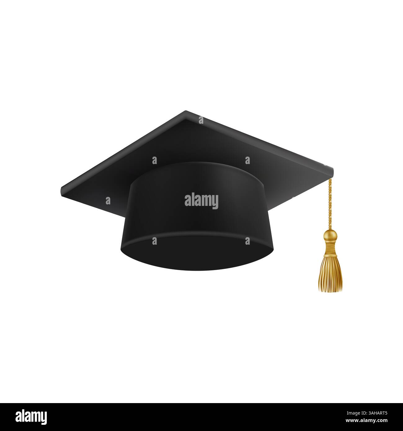 Realistic Black graduate cap. 3D Graduation Doctoral hat Stock Vector ...