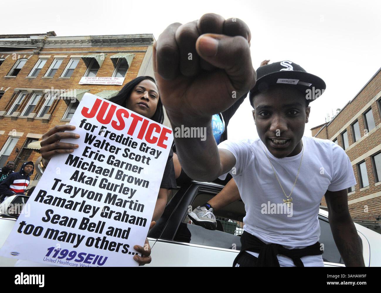 May 1, 2015 - Baltimore, MD, USA - Tiffany Johnson, left, and Lor Chris ...