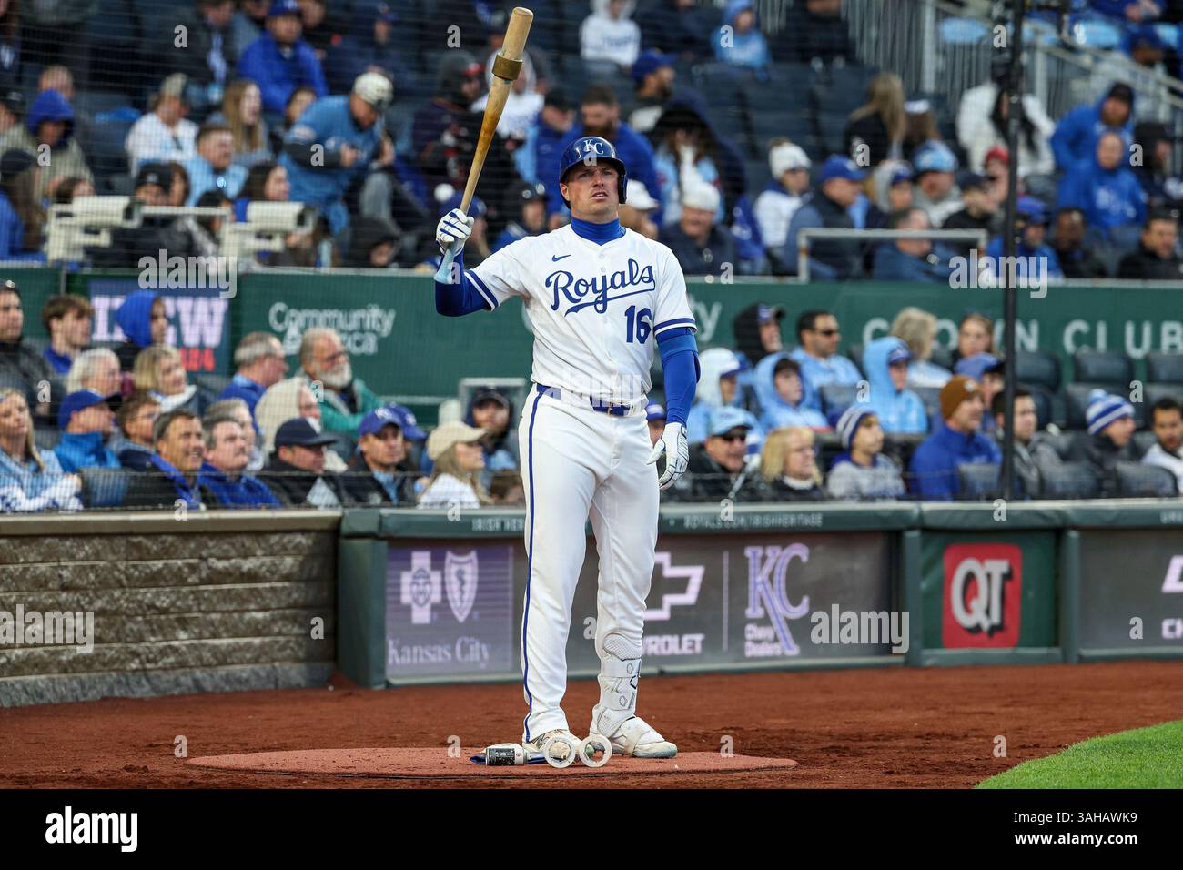 April 7, 2025: Kansas City Royals outfielder Hunter Renfroe (16) in the ...