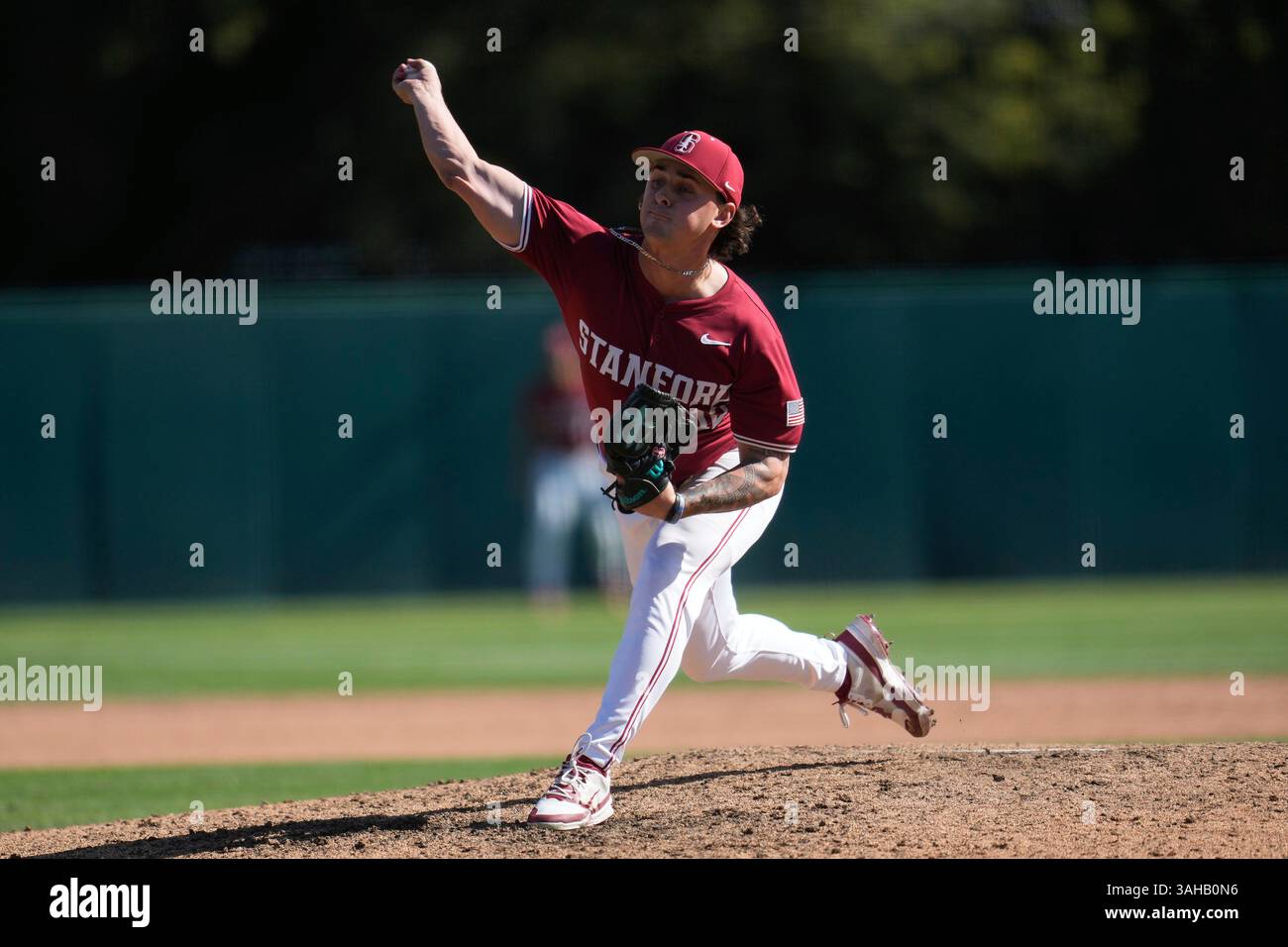Stanford pitcher Toran O'Harran during an NCAA college baseball game ...