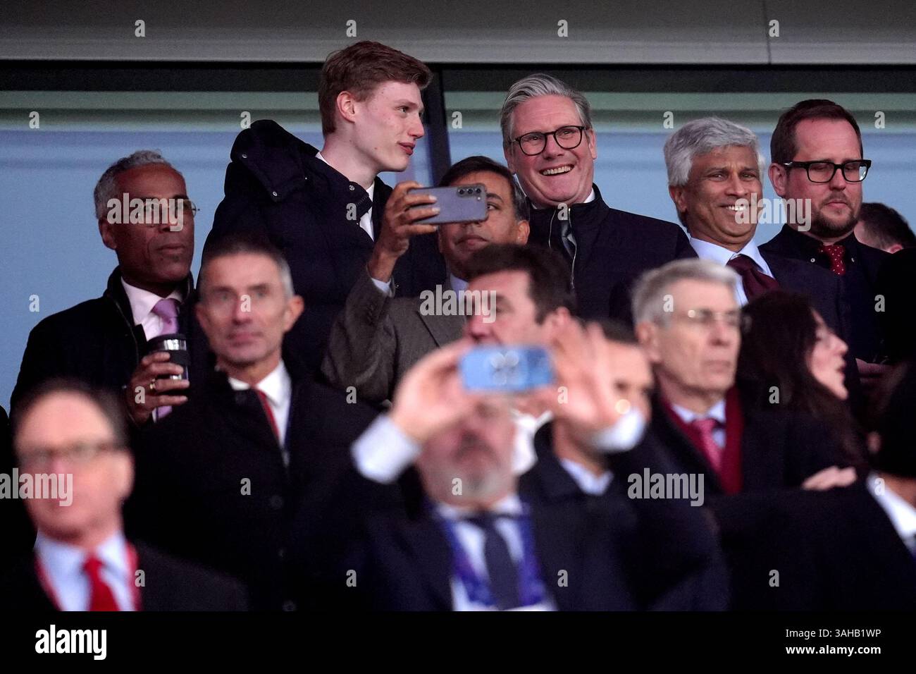 Prime Minister Sir Keir Starmer in the stands ahead of the UEFA ...