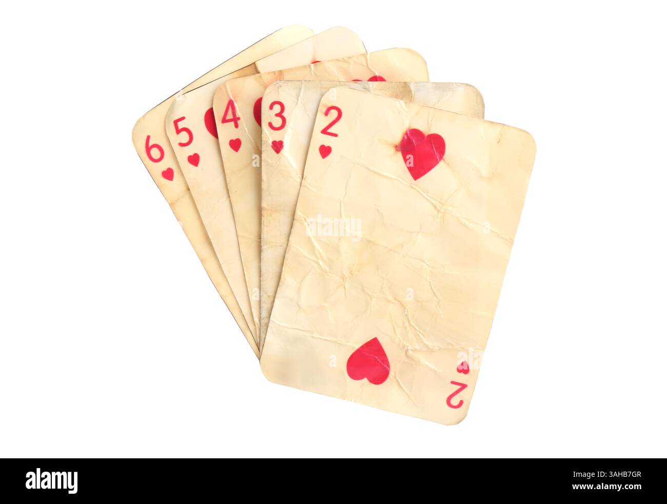 Old vintage playing cards isolated on white Stock Photo - Alamy