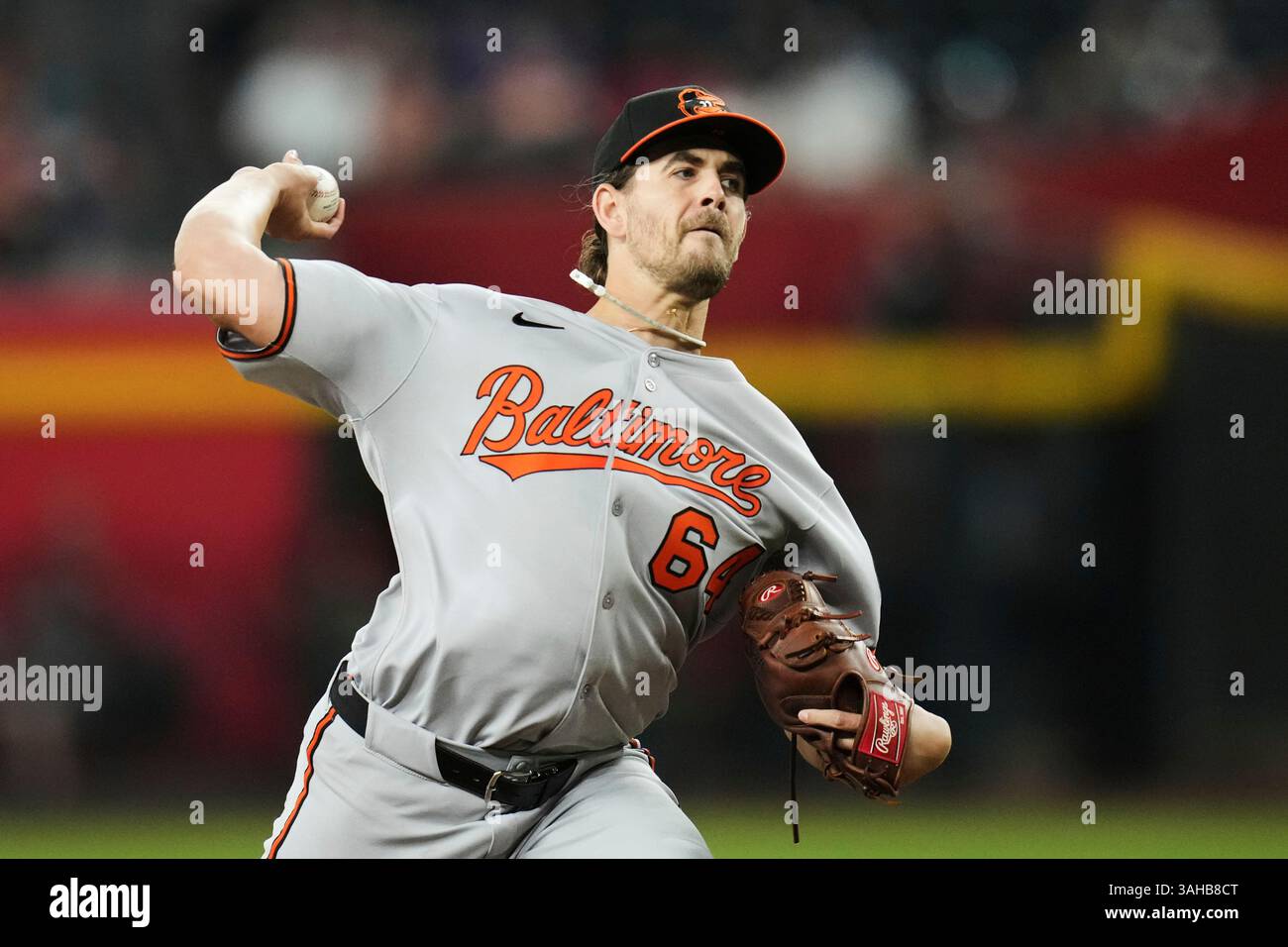 Baltimore Orioles starting pitcher Dean Kremer throws against the ...