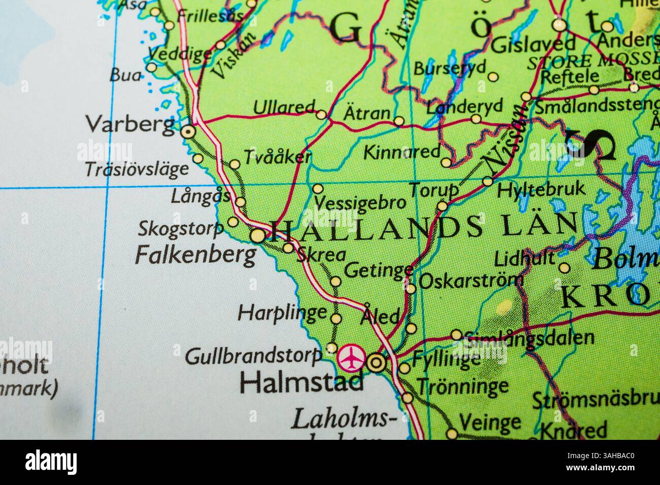 Halland county map hi-res stock photography and images - Alamy