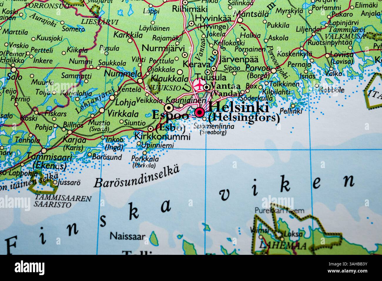 Turku and Archipelago Sea map section Stock Photo - Alamy