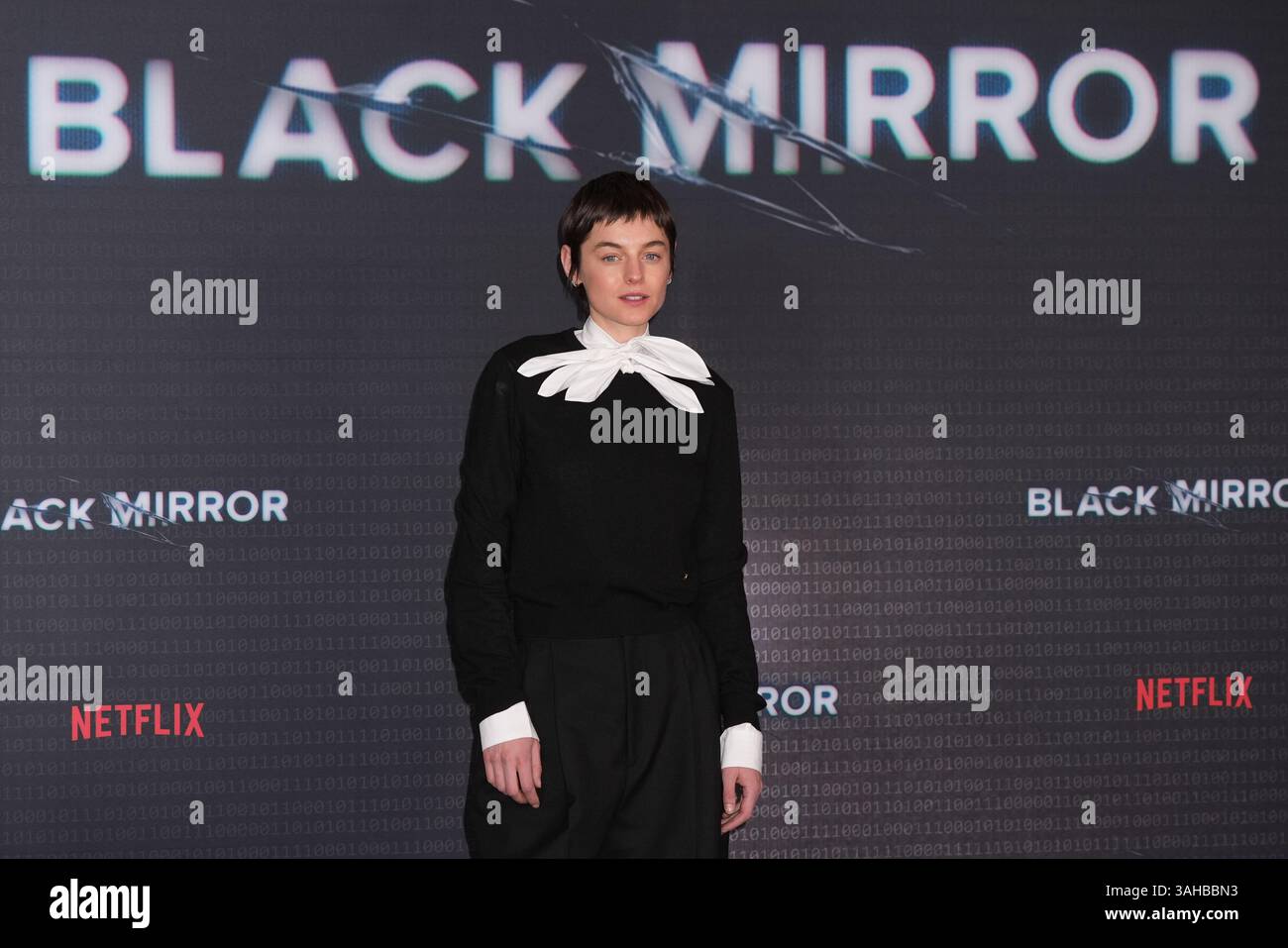 Emma Corrin arrives for a screening of the seventh series of Black ...