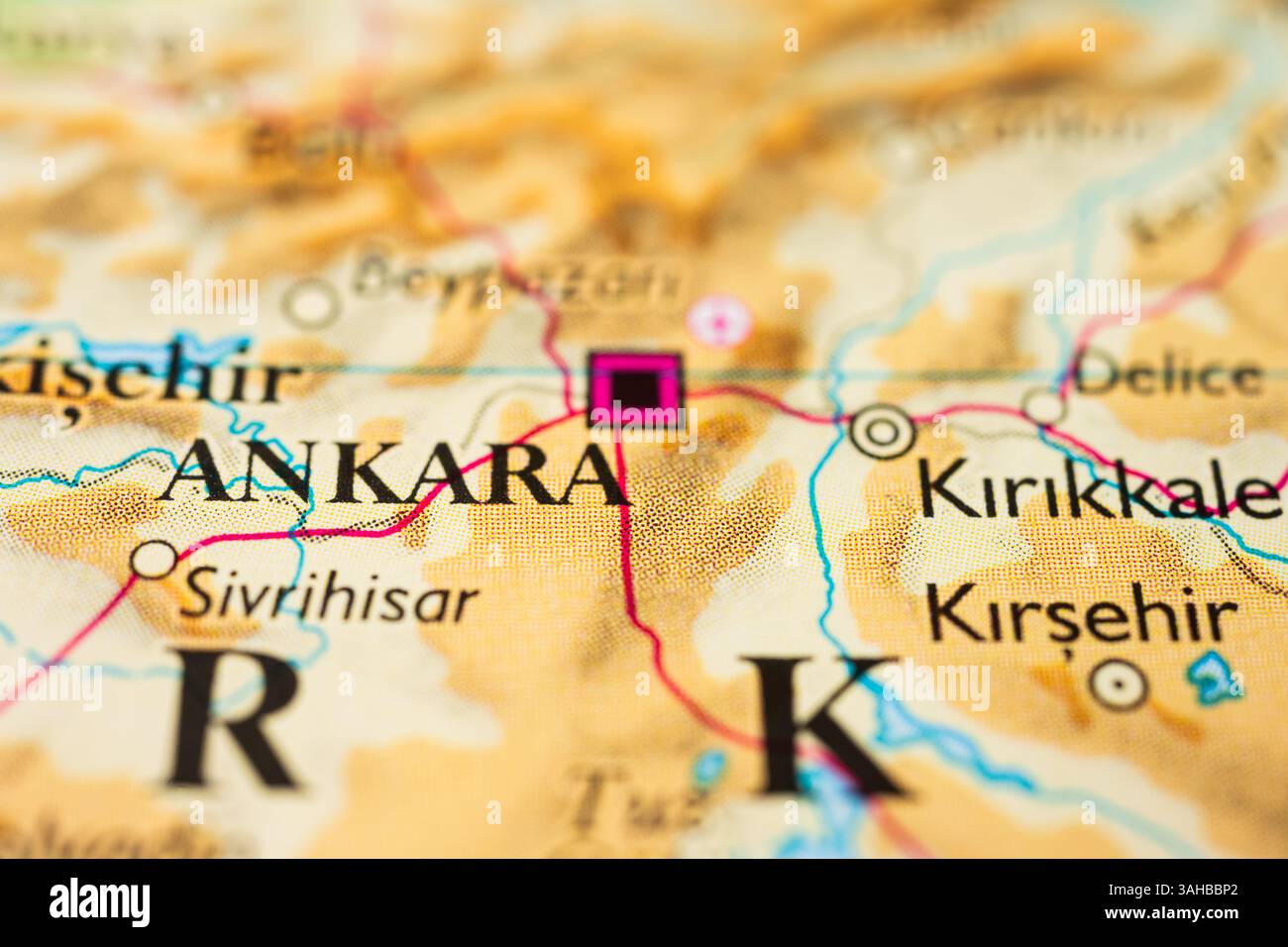 Map highlighting Ankara and surrounding Turkish cities Stock Photo - Alamy