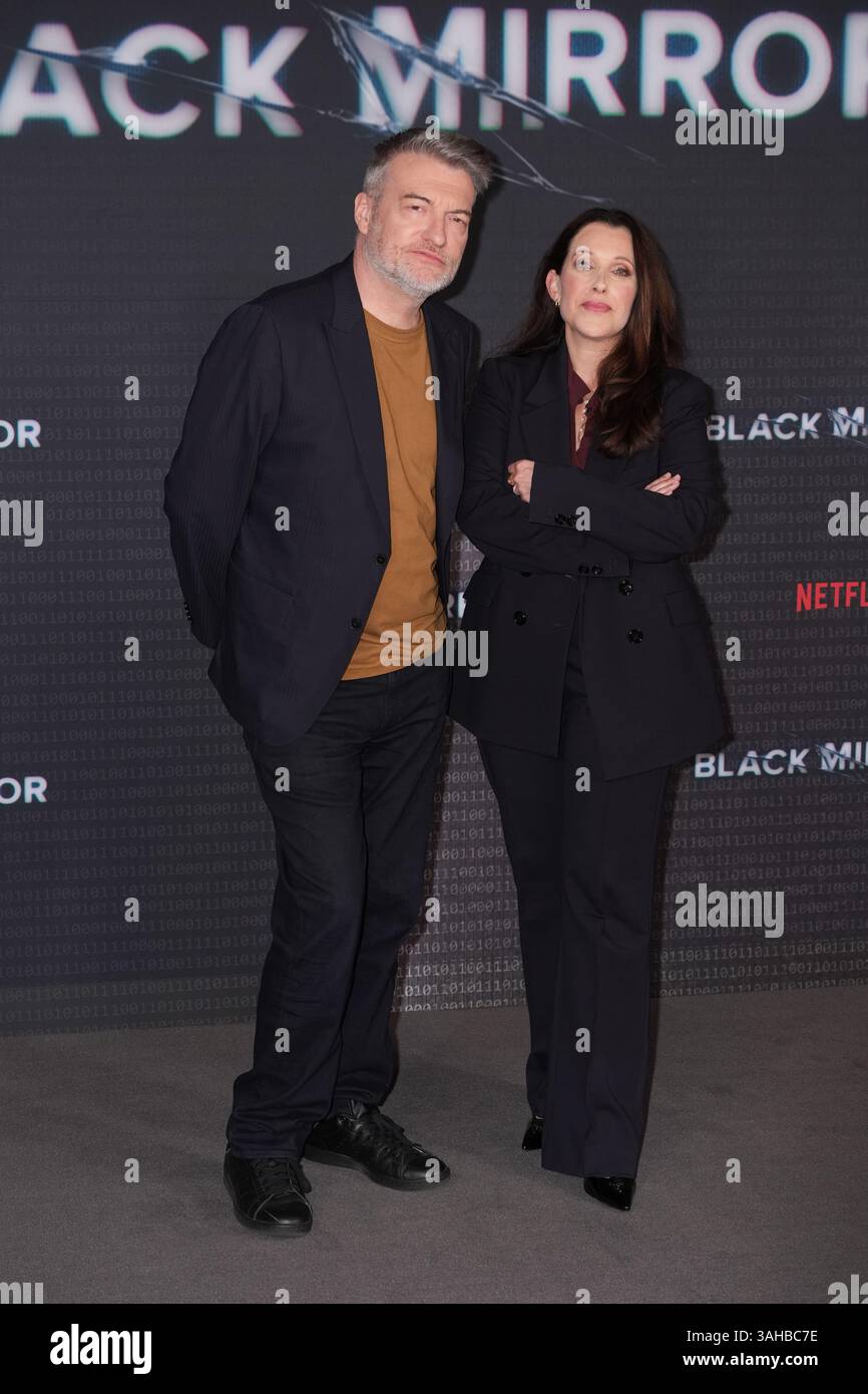 Charlie Brooker and Jessica Rhoades arrive for a screening of the ...