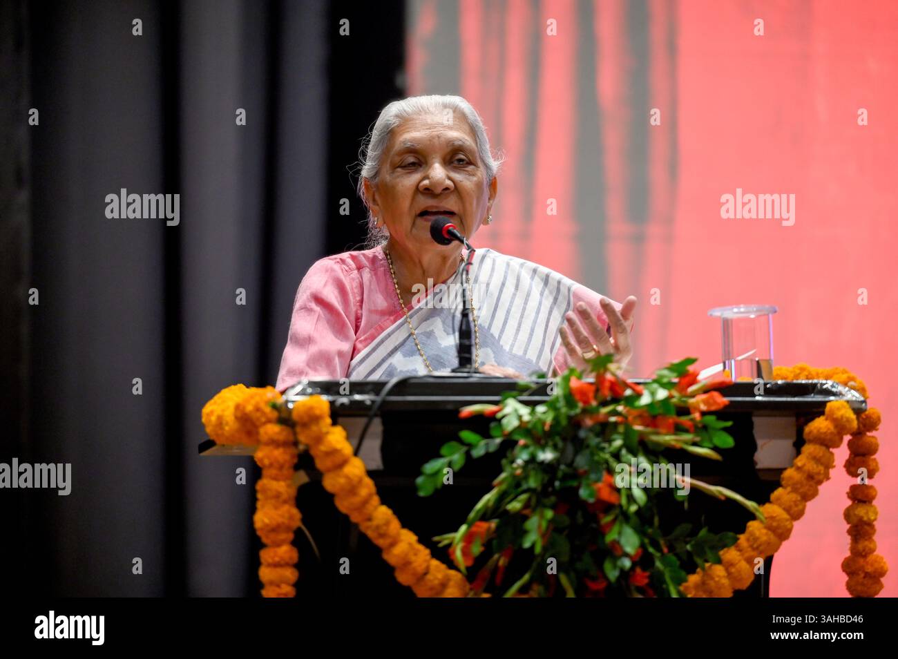 NOIDA, INDIA - APRIL 9: Uttar Pradesh Governor Anandiben Patel during ...