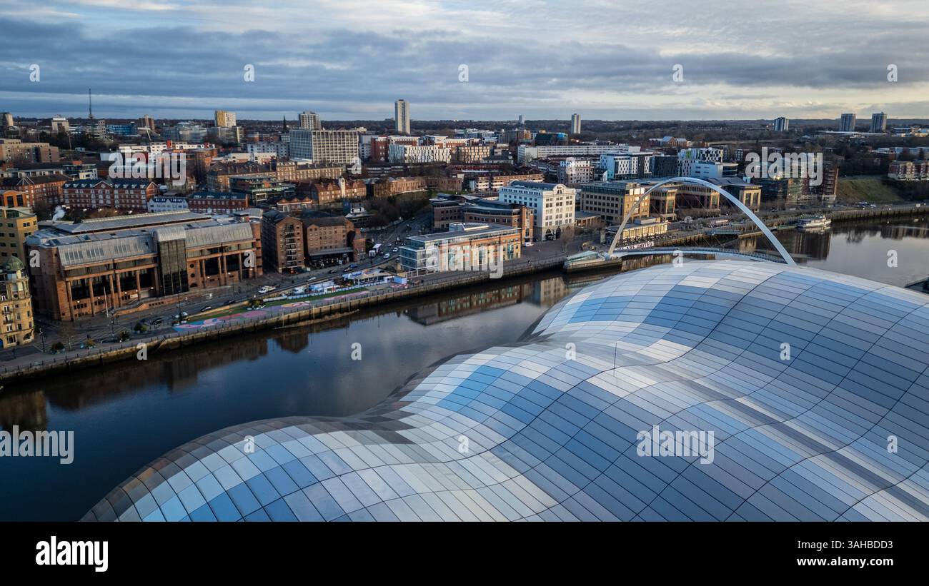 Aerial view of the Glasshouse concert hall, formerly known as the Sage ...
