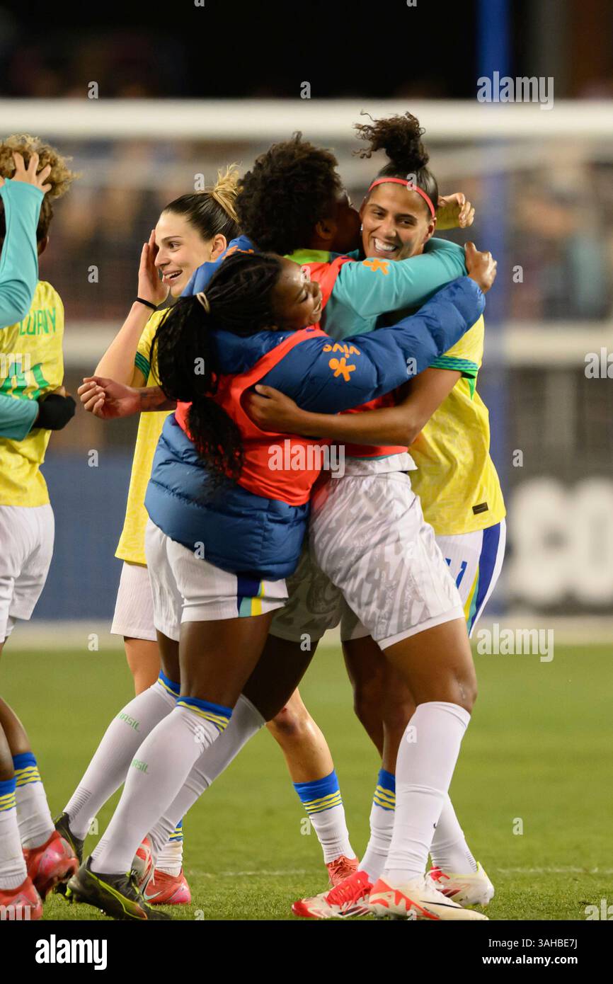 SAN JOSE, CA - APRIL 08: Brazil forward Amanda Gutierres celebrates ...