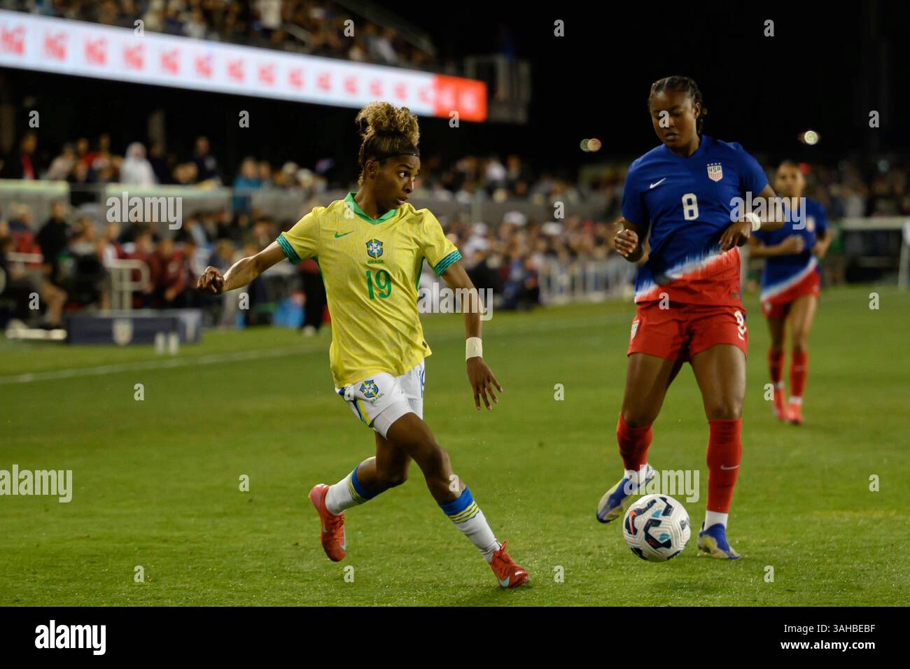 SAN JOSE, CA - APRIL 08: Brazil forward Luany passes the ball during a ...