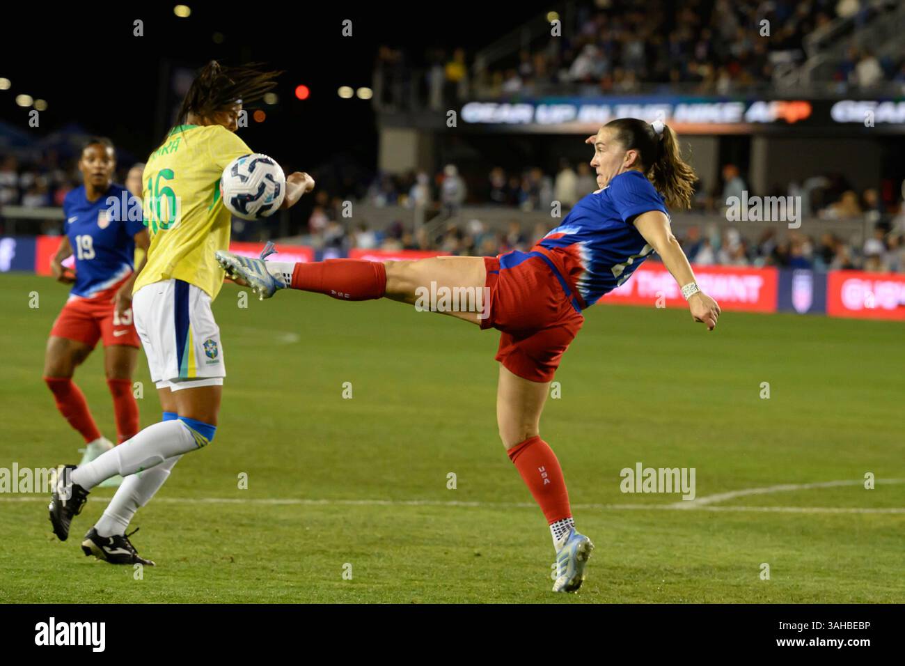 SAN JOSE, CA - APRIL 08: United States midfielder Sam Coffey (17) kicks ...