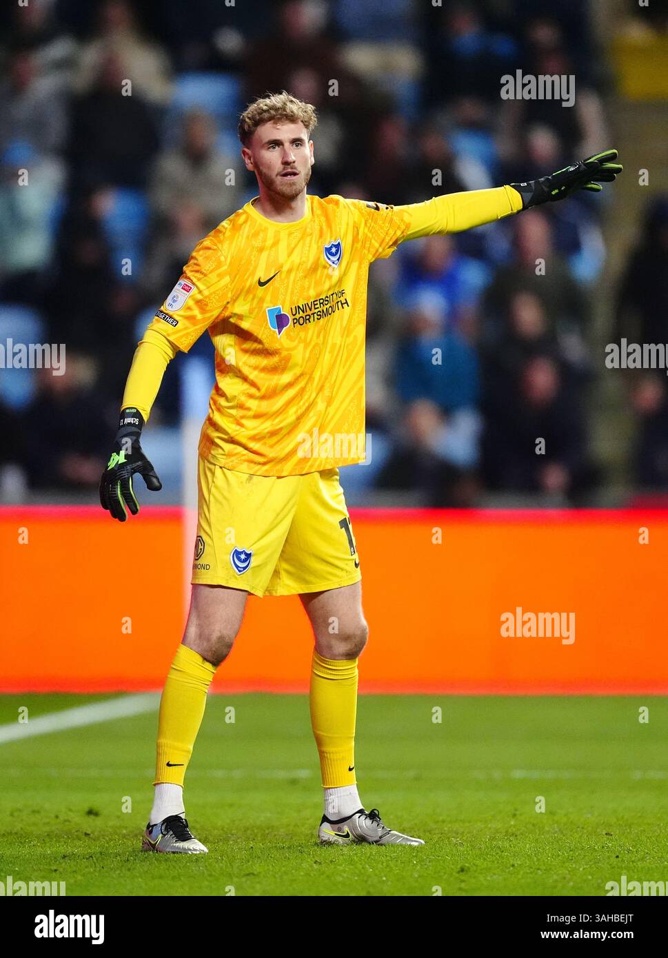 Portsmouth goalkeeper Nicolas Schmid during the Sky Bet Championship ...