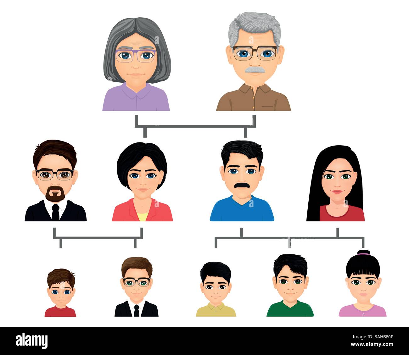 Family tree chart Cut Out Stock Images & Pictures - Alamy