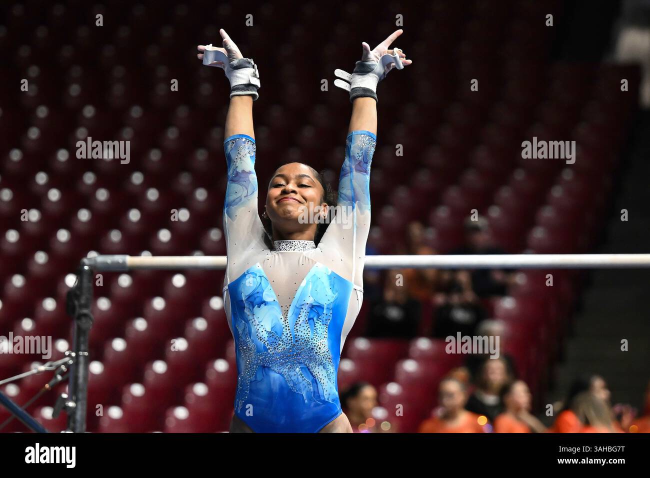 April 4, 2025, Tuscaloosa, Alabama, US: SKYE BLAKELY competes on the ...