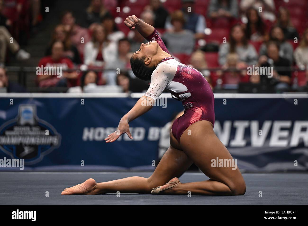 April 6, 2025, Tuscaloosa, Alabama, US: SHANIA ADAMS competes on the ...