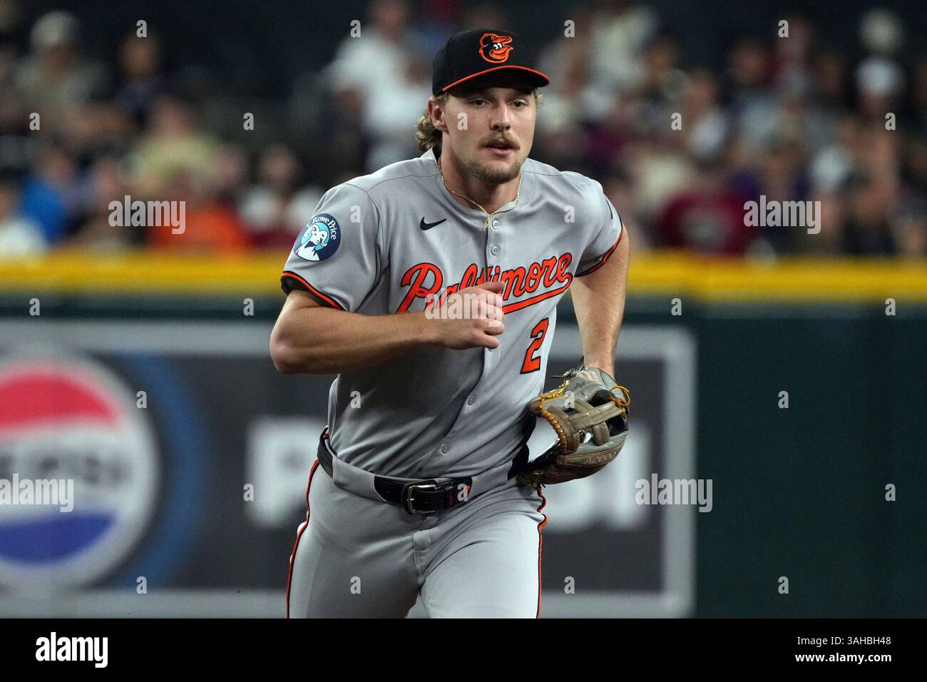Baltimore Orioles shortstop Gunnar Henderson (2) in the first inning ...