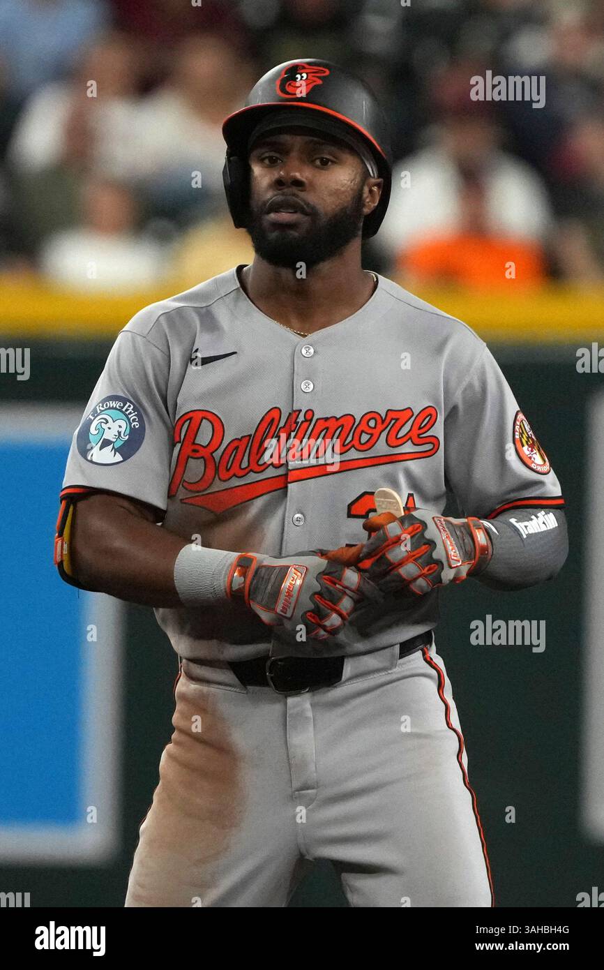 Baltimore Orioles outfielder Cedric Mullins (31) in the first inning ...