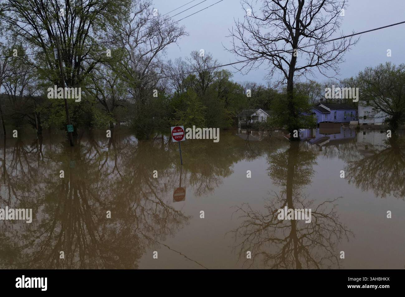 Ohio River floods Wool Street, Wednesday, April 9, 2025, in Cincinnati ...