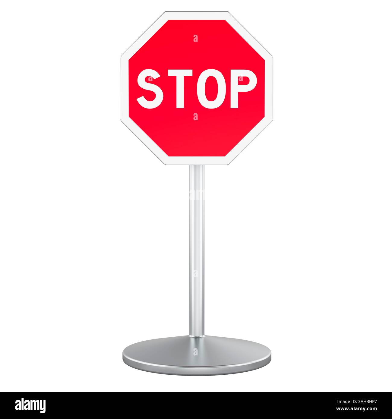 Stop sign, 3D rendering isolated on white background Stock Photo - Alamy