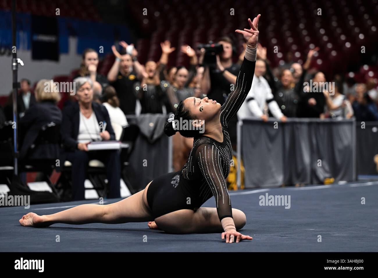 April 4, 2025, Tuscaloosa, Alabama, US: AURÃ‰LIE TRAN competes on the ...