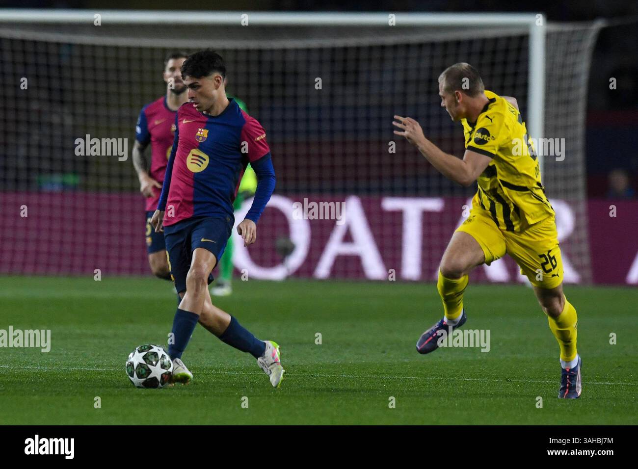 UEFA Champions League soccer match FC Barcelona vs Borussia Dortmund at Montjuic Olimpic Stadium ...