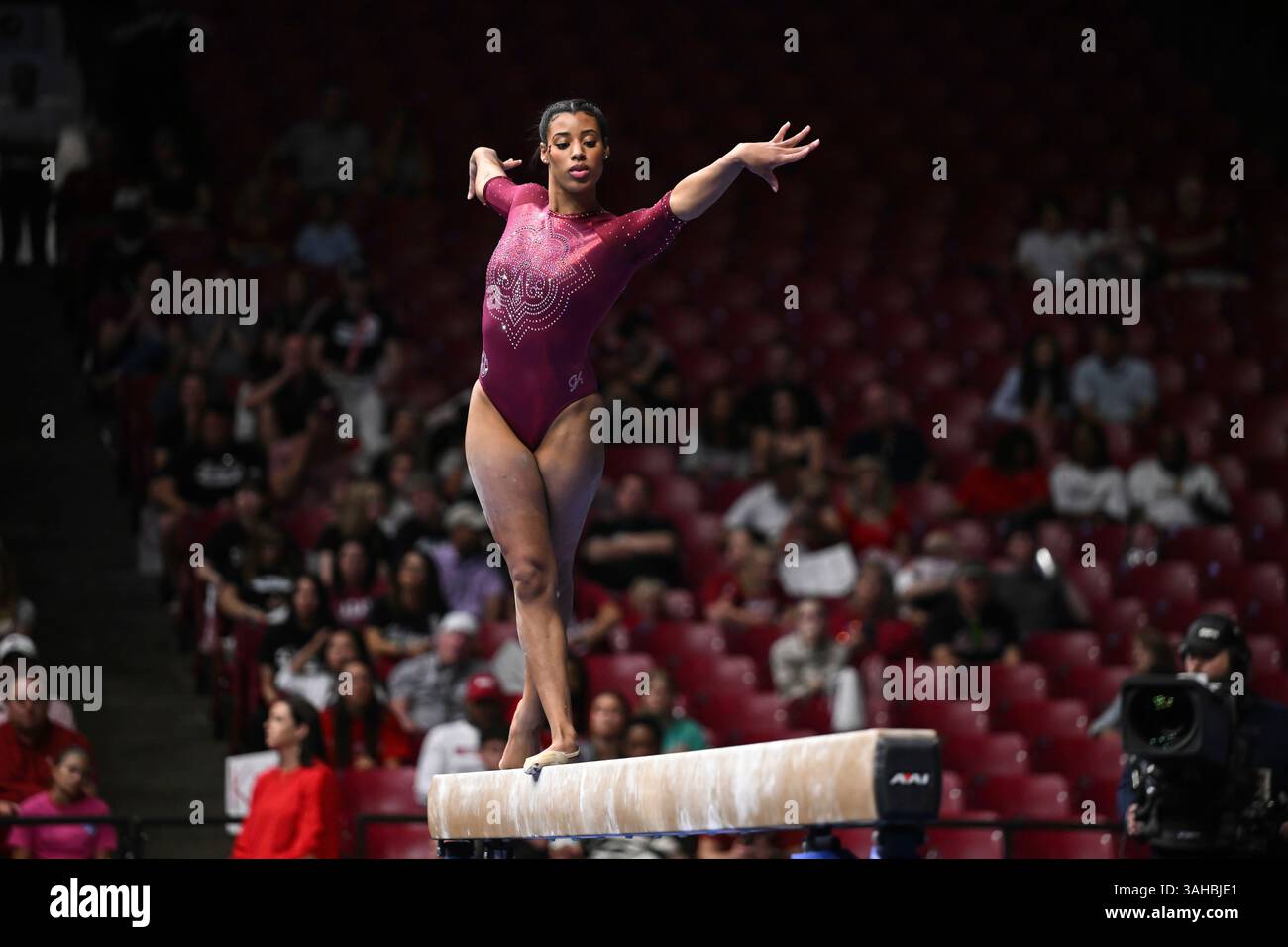 April 4, 2025, Tuscaloosa, Alabama, US: SHANIA ADAMS competes on the ...